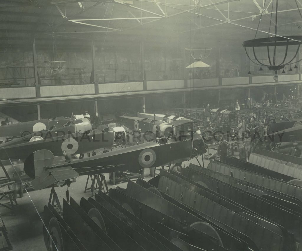 A bustling day at the Parnall & Sons 'Coliseum Works' factory in ...